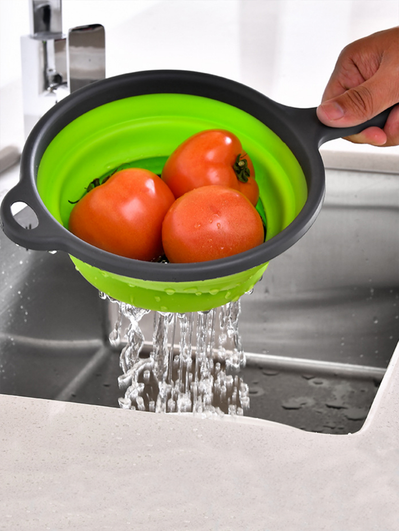 Collapsible Colander Kitchen Silicone Collapsible Strainer - Temu