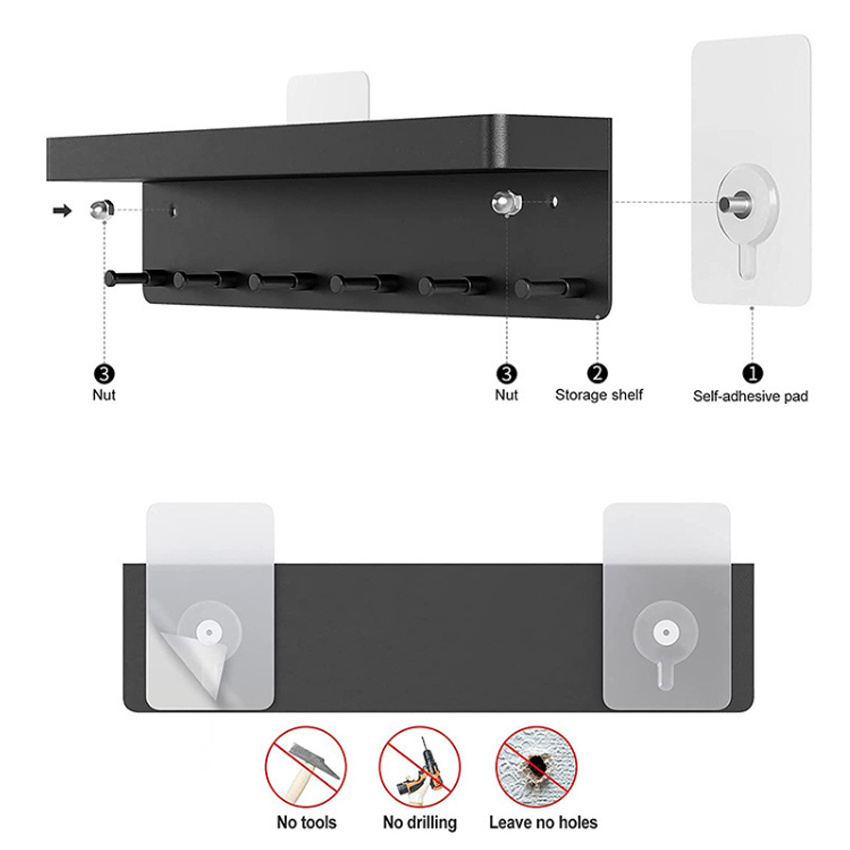 Wall Mount Key Holder Shelf Keys Holder Wall Decorative 6 - Temu