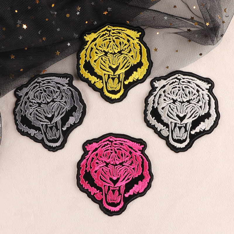 4pcs Animal Tiger Embroidery Patches Fabric Art Decor Diy Clothes ...
