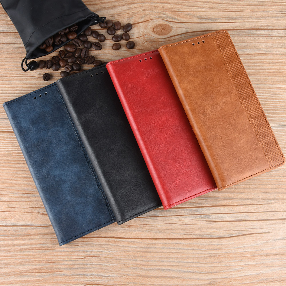 Retro Pu Leather Wallet Case Card Slots Magnet Adsorption - Temu United ...