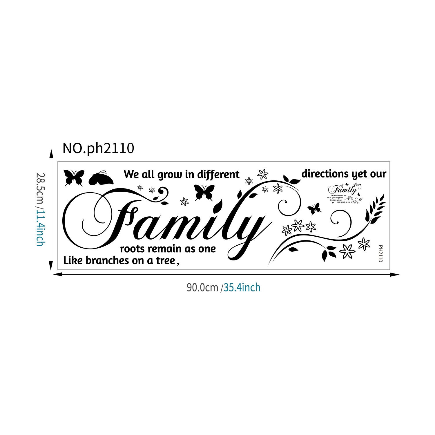 Family Flower Vine English Wall Stickers - Temu Ireland