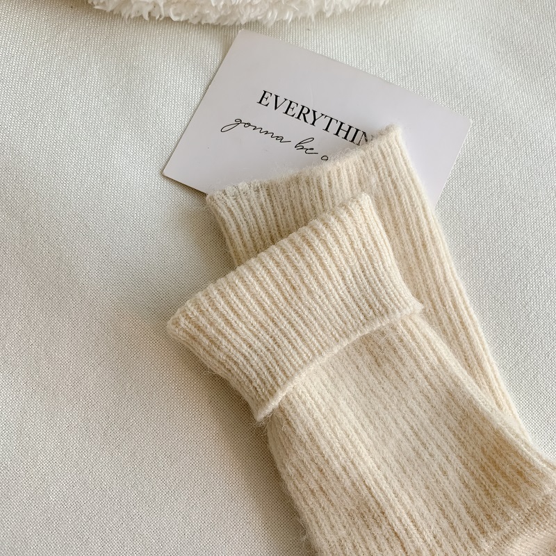 Thick Warm Winter Socks Casual Comfortable Solid Color Pile - Temu Norway