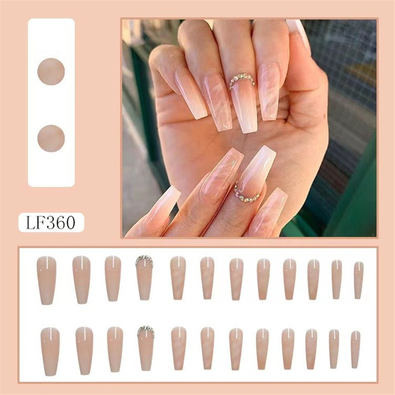 Press On Nails Long Coffin Fake Nails Ballerina Nails Acrylic Full ...