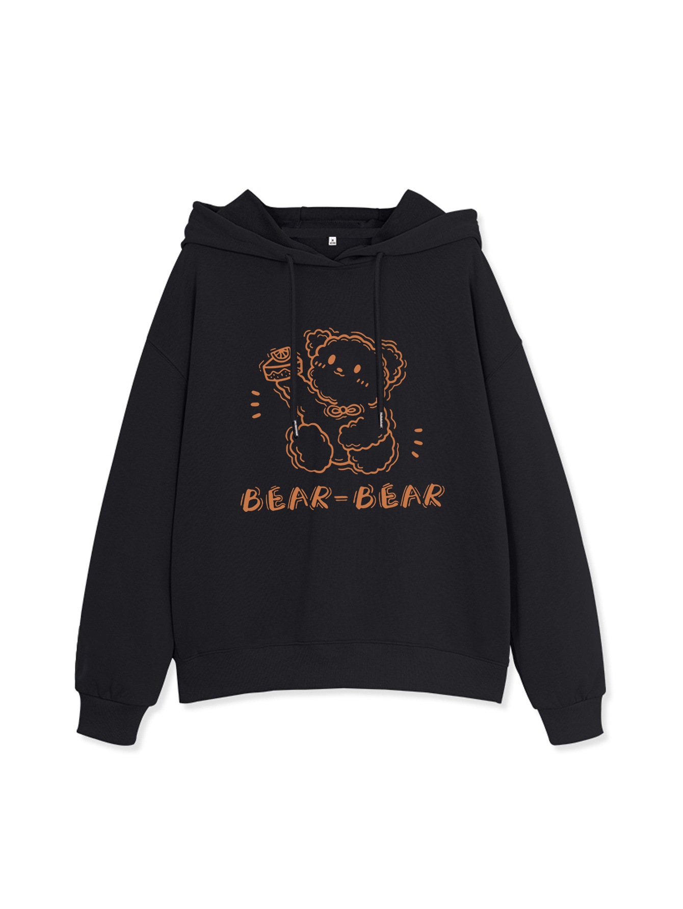 Cartoon Bear Graphic Drawstring Thermal Hoodie Casual - Temu Australia