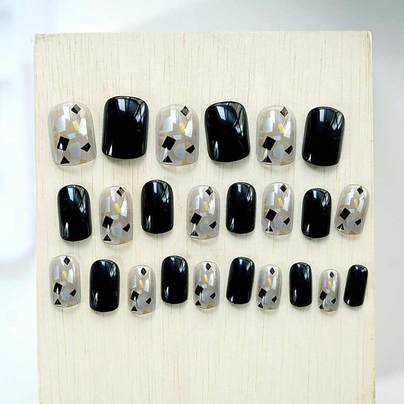 French Tip Press Nails Short Designs Grafitti Coffin - Temu Australia