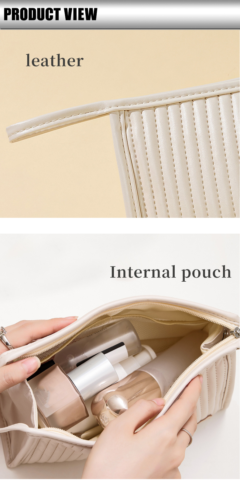 Cosmetic Bag Waterproof Portable Zipper Makeup Case Storage - Temu Canada