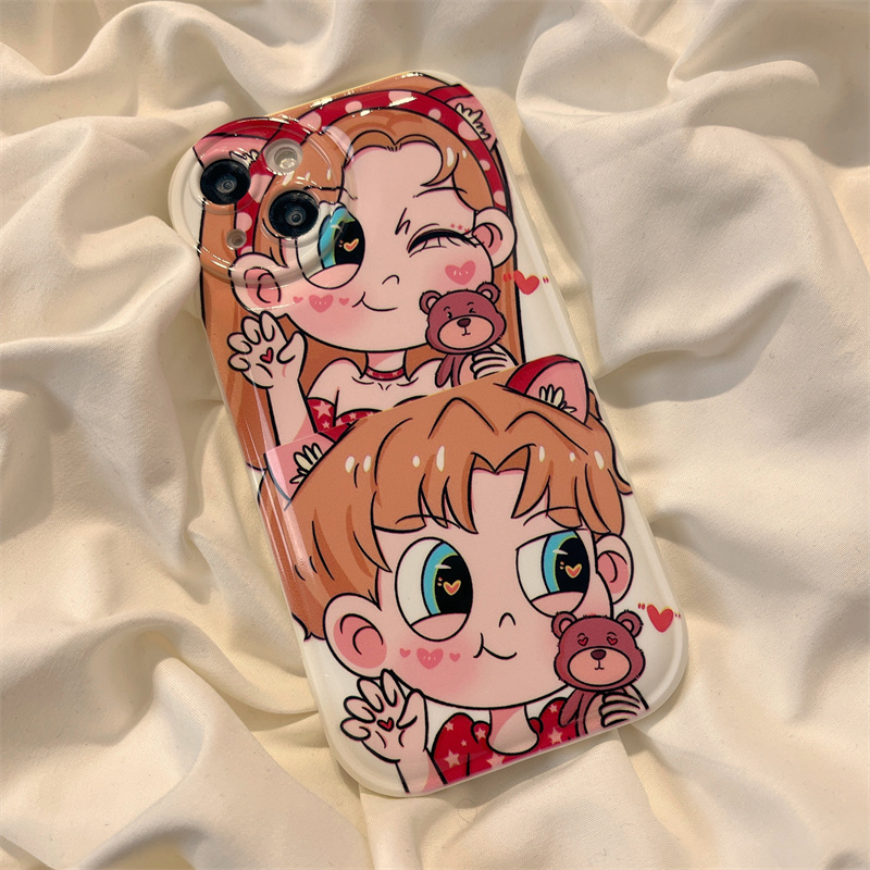 Cartoon Boys Girls Phone Case Iphone 14 Plus 7 8 X Xs Xr 11 - Temu