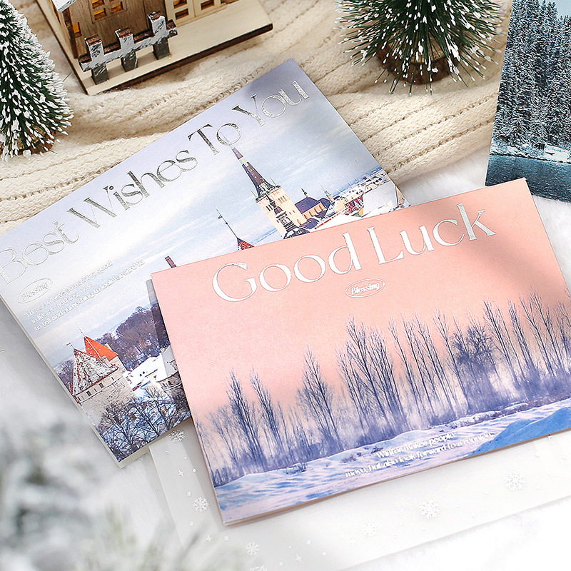 silver stamping greeting card envelope set snow paper series - {region ...