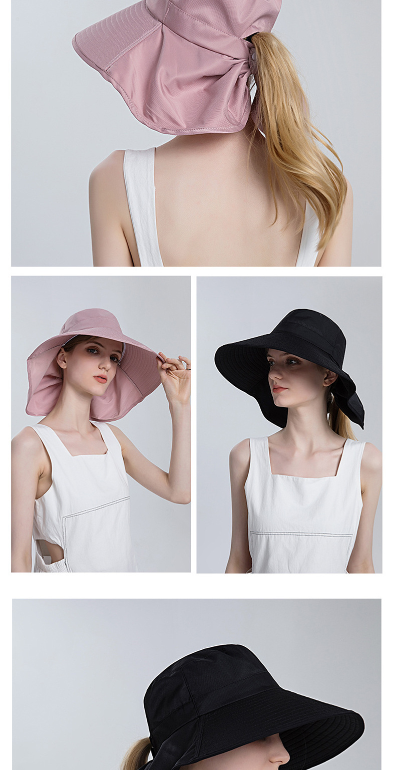 Solid Wide Brim Snapback Pleated Ponytail Cap Fashion Uv - Temu Netherlands