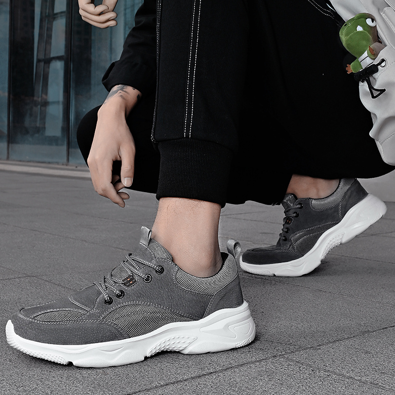 Mens Breathable Sneakers Lightweight Lace Up Shoes For Running Jogging