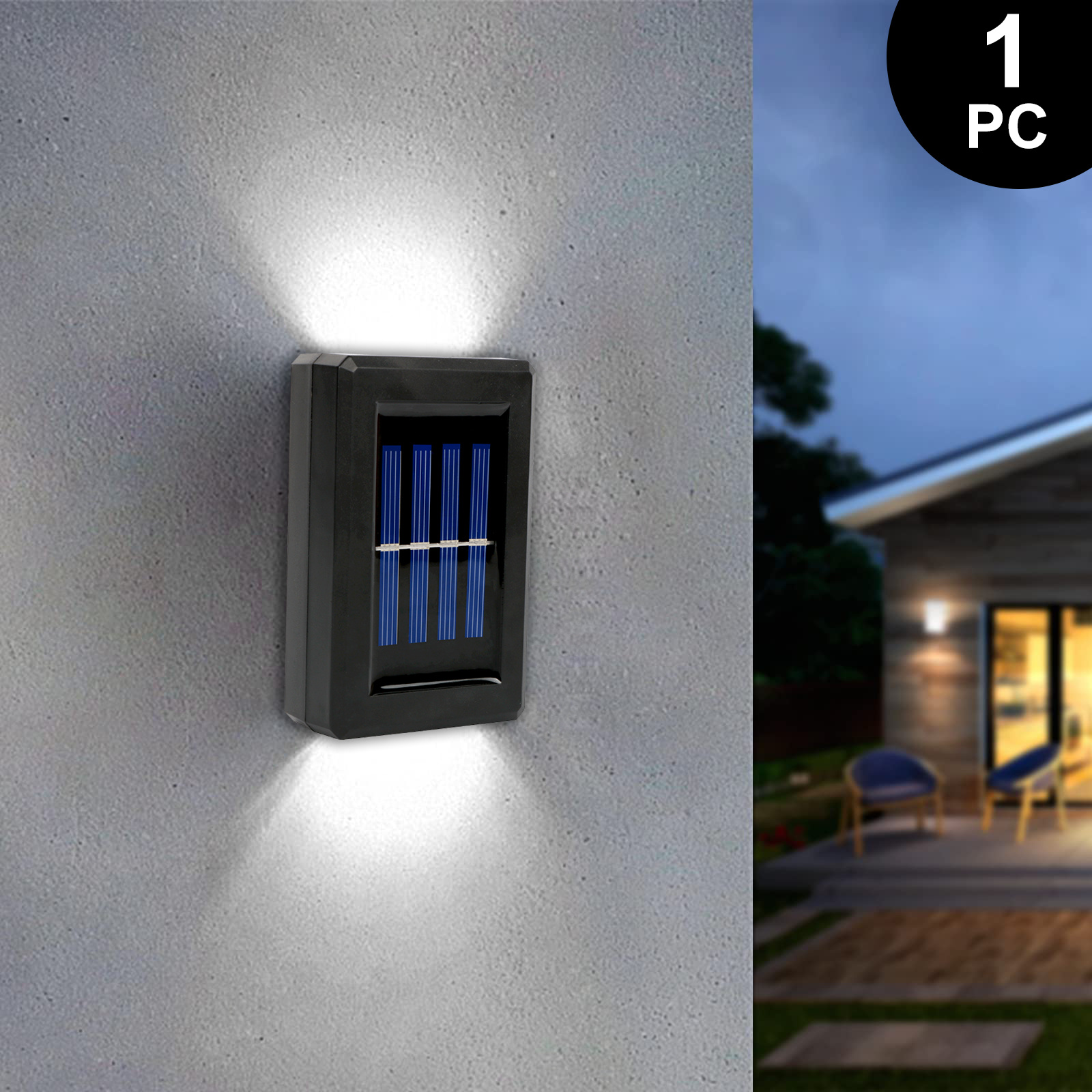 Solar Fence Light Waterproof Outdoor Solar Wall Light Up And Down Solar ...