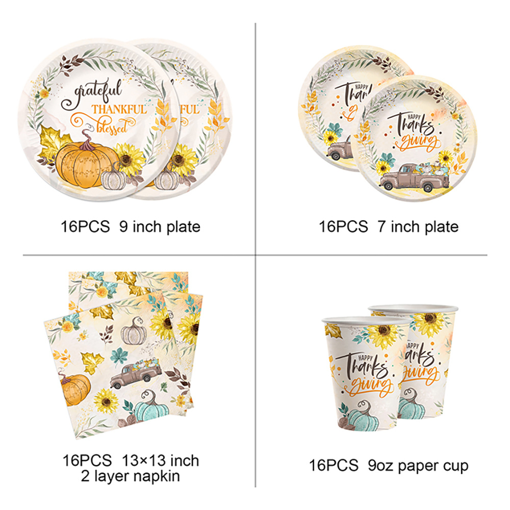 thanksgiving themed disposable paper plate sets disposable - Temu Australia