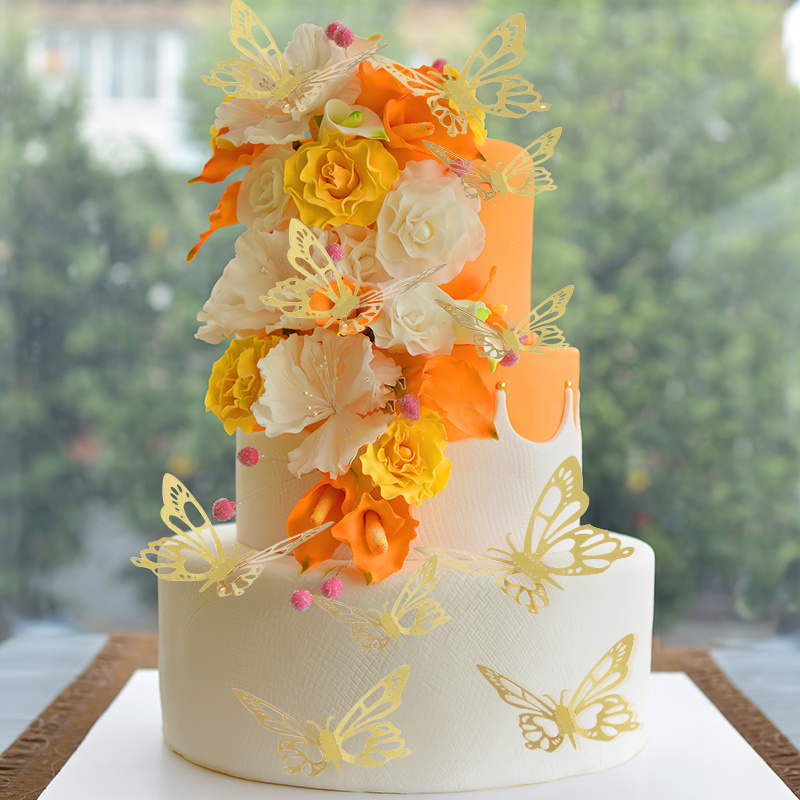 12pcs Paper Butterfly Cake Topper 3d Butterfly Birthday Cake Toppers ...
