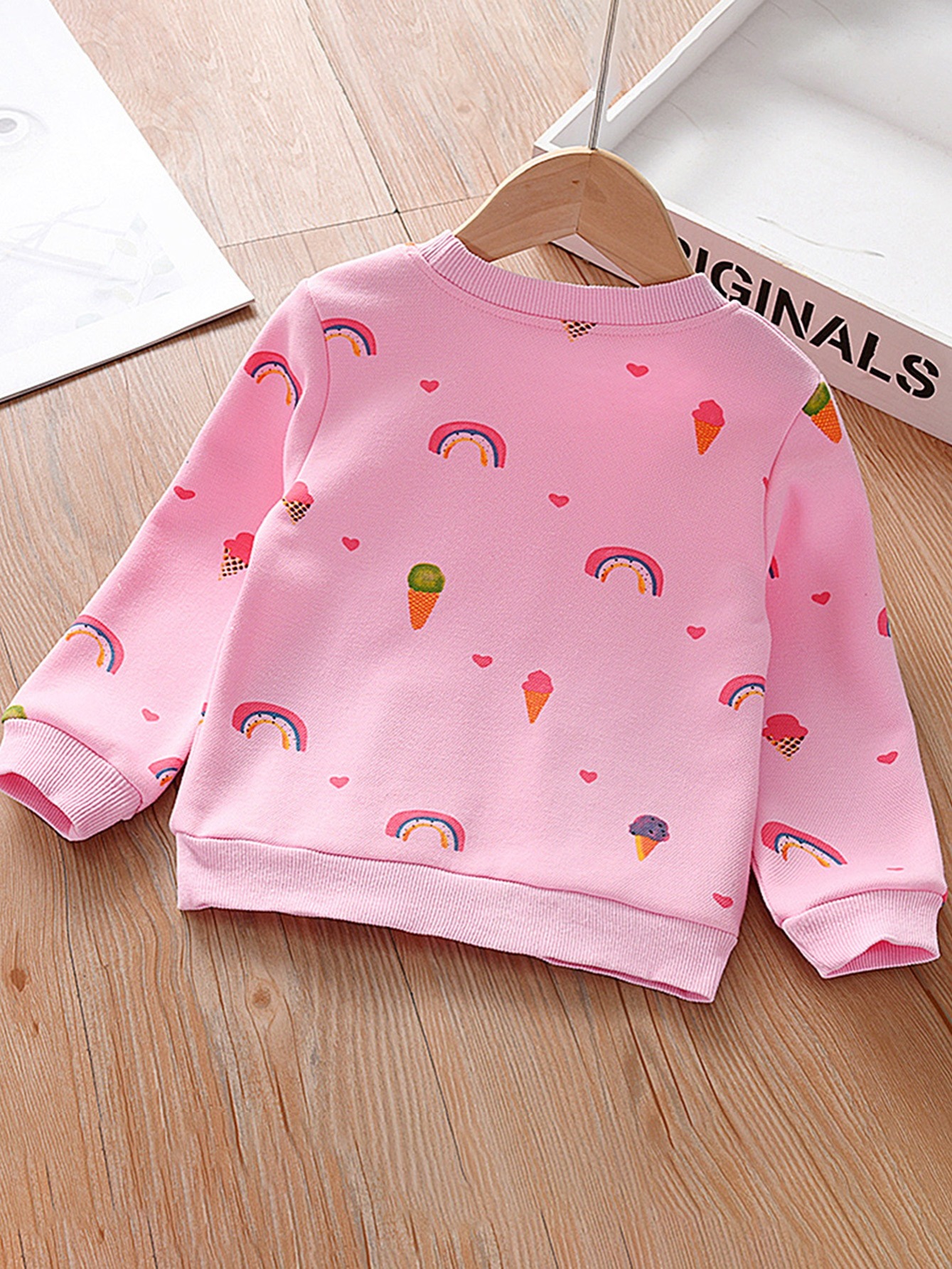 Toddler Girls Cartoon Print Round Neck Long Sleeve - Temu Norway