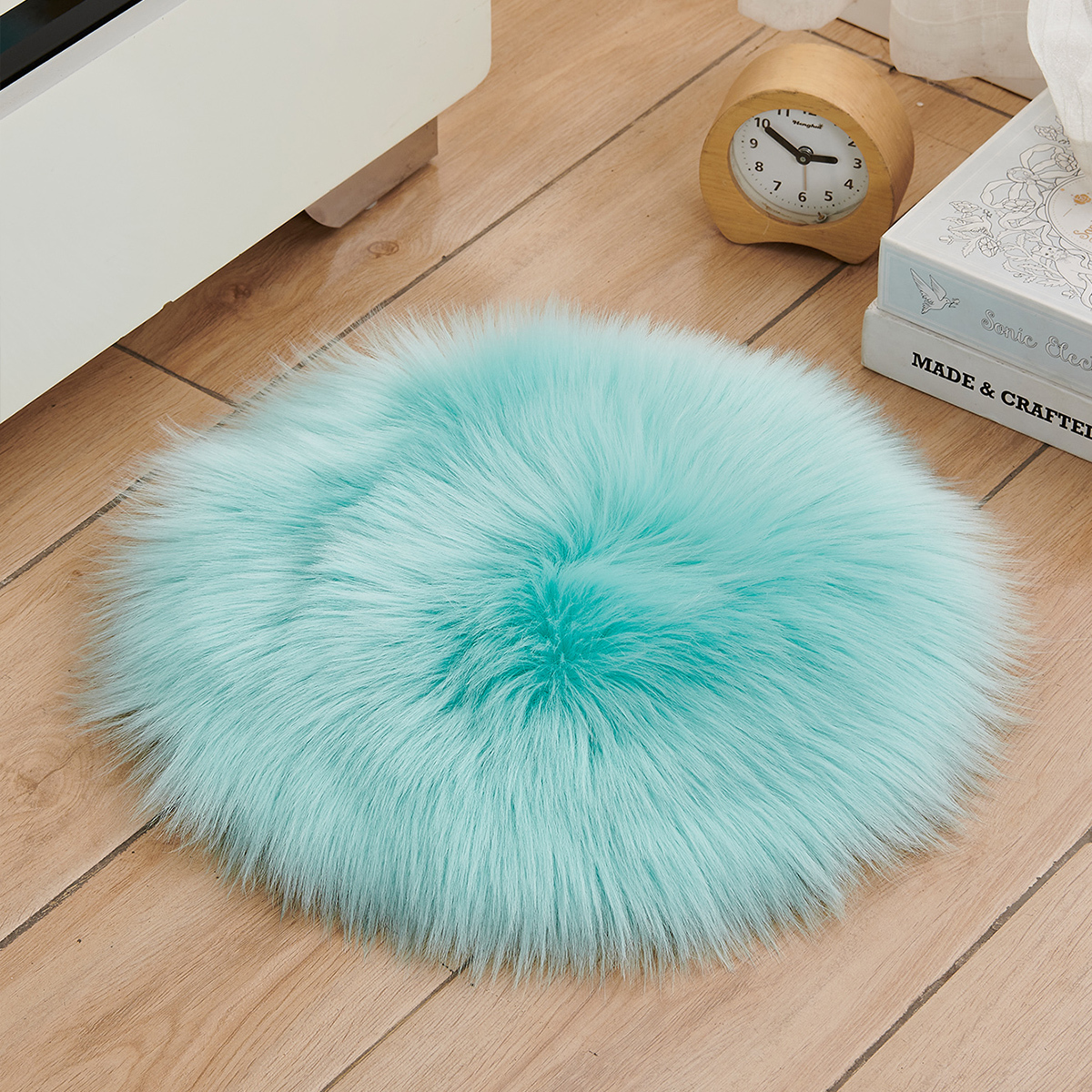 Fluffy Round Rug Shaggy Seat Cover Accent Rug Home Decor - Temu Australia