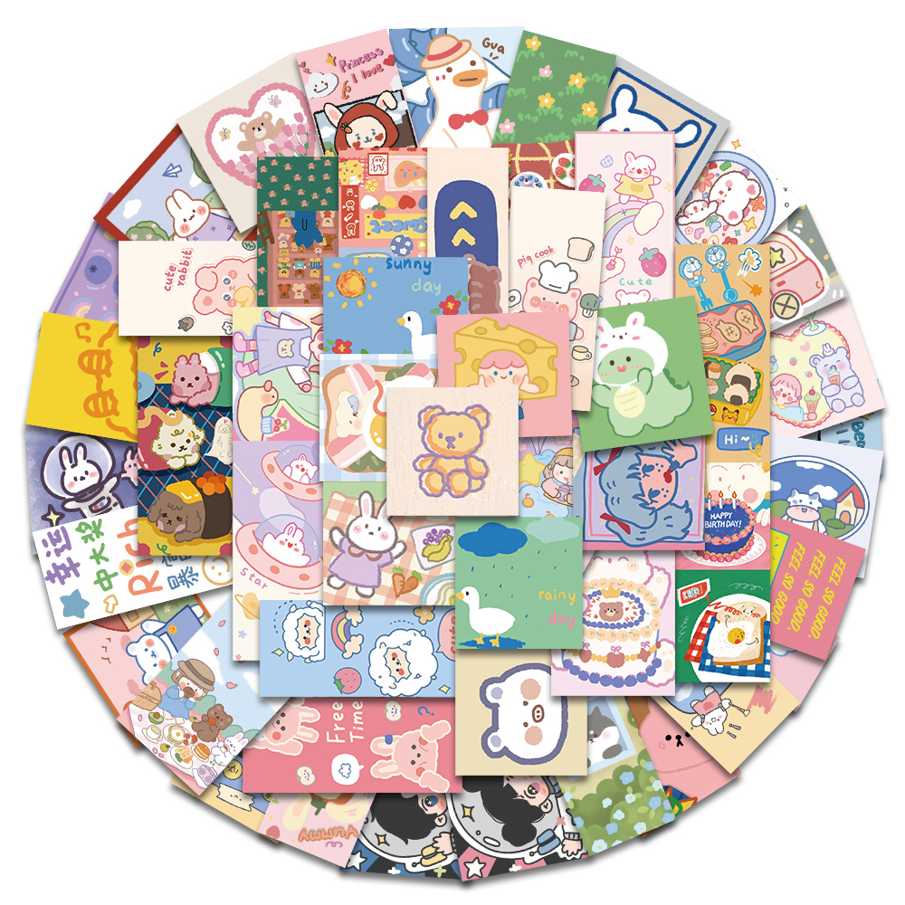 50pcs Cute Cartoon Bear Rabbit Waterproof Sticker - Toys & Games - Temu