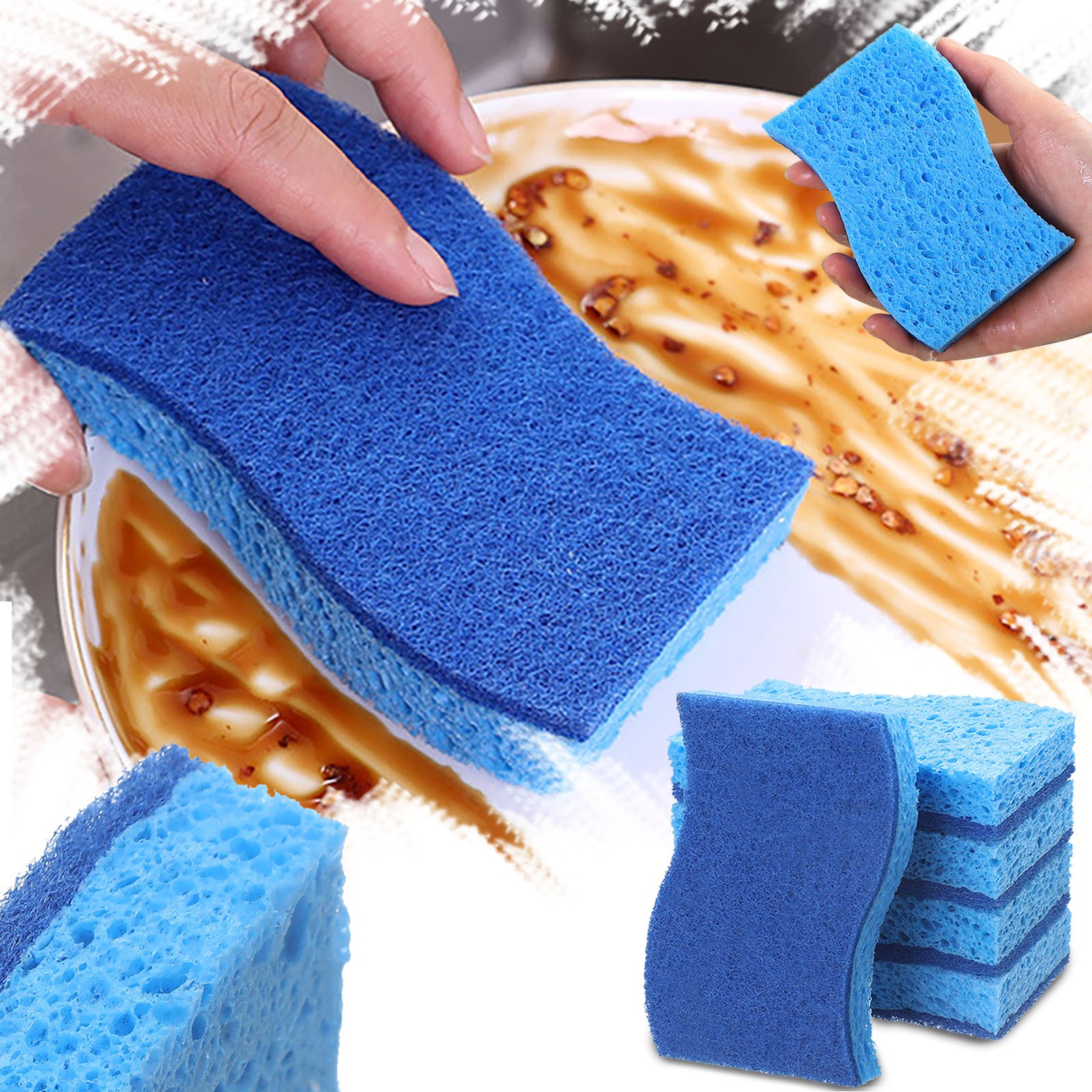 Wavy Cleaning Sponges Wood Pulp Cleaning Pad Cleaning - Temu Australia
