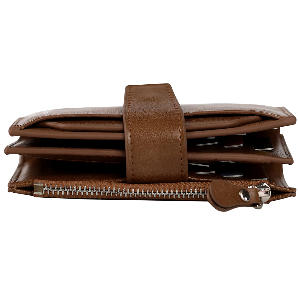 Mens Pu Leather Zipper Buckle Short Wallet Card Holder | Shop On Temu ...