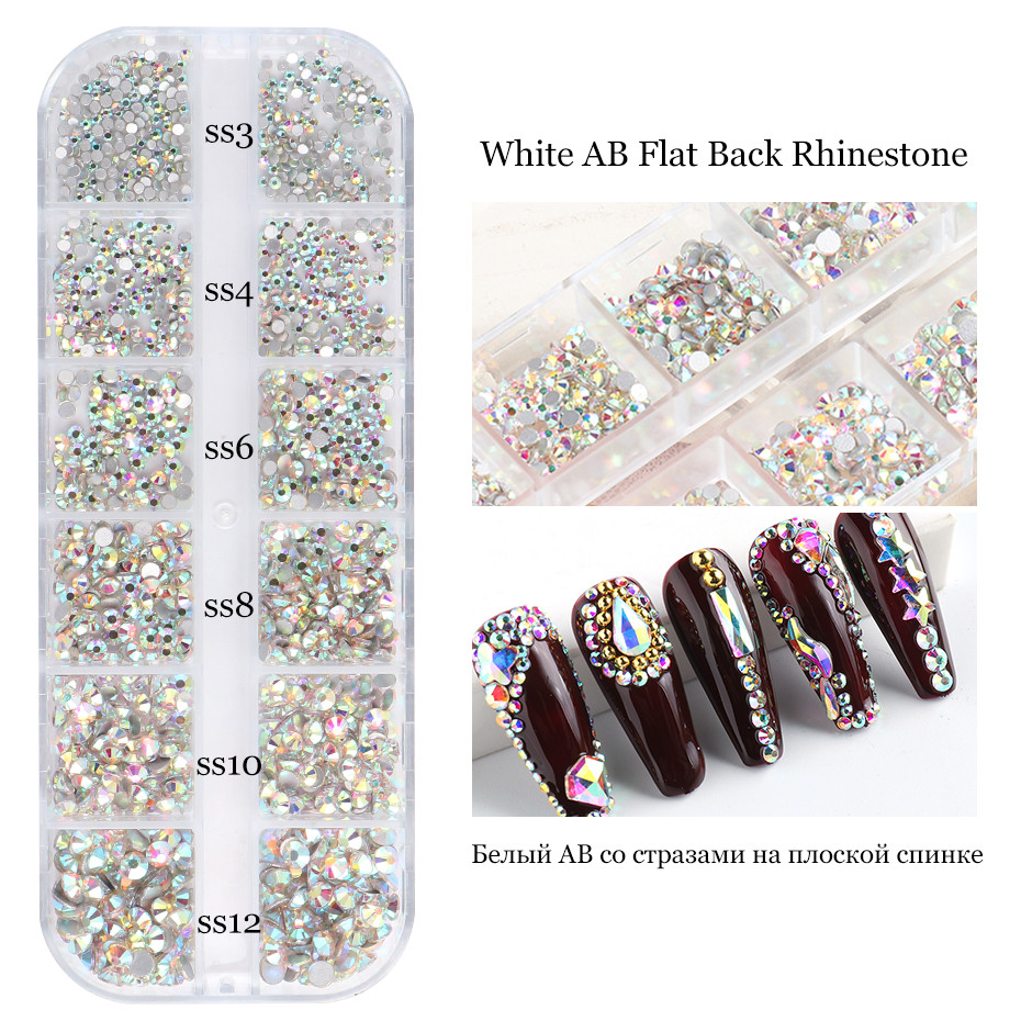 flat bottom diamond illusion nail decoration - Temu