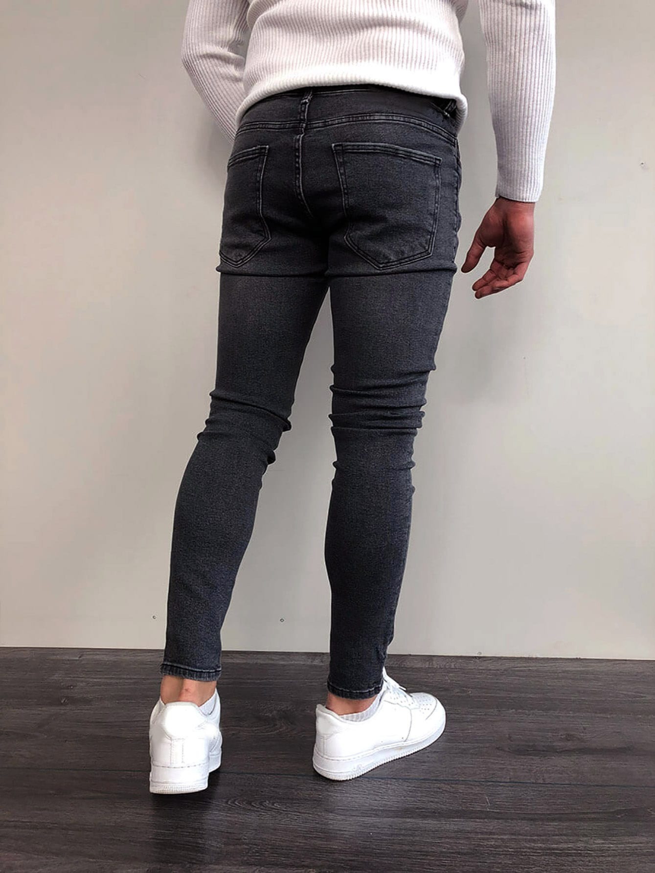 Black Ripped Men's Skinny Jeans - Temu Netherlands