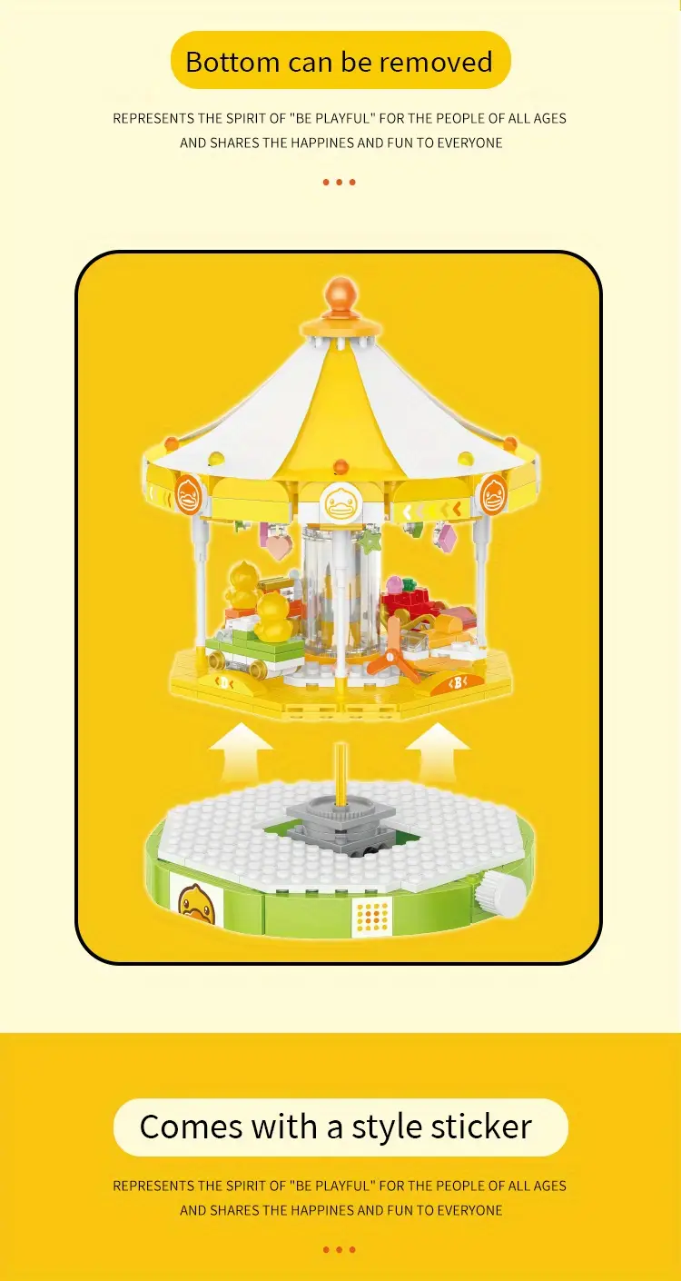 Building Block Toy Little Yellow Duck Doll Carousel Horse - Temu Building Block Toy Little Yellow Duck Doll Carousel Horse - Temu