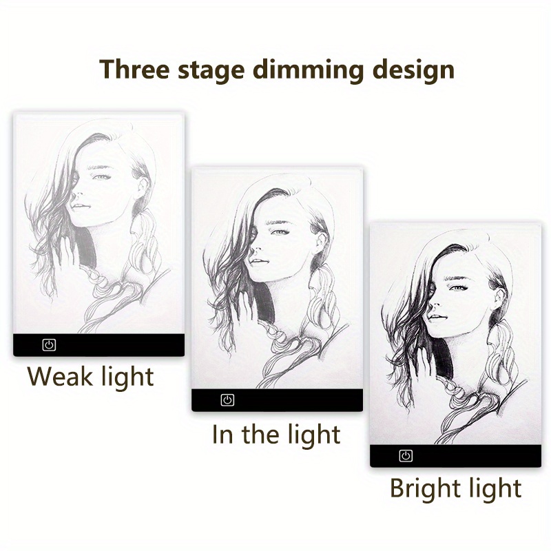 A5 Led Drawing Copy Board Kids Toy Draw 3 Level Dimmable - Temu