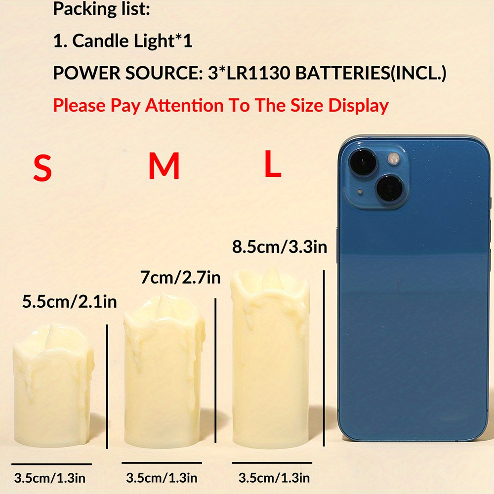 Teardrop Shape Simulation Electronic Candle Light Small - Temu