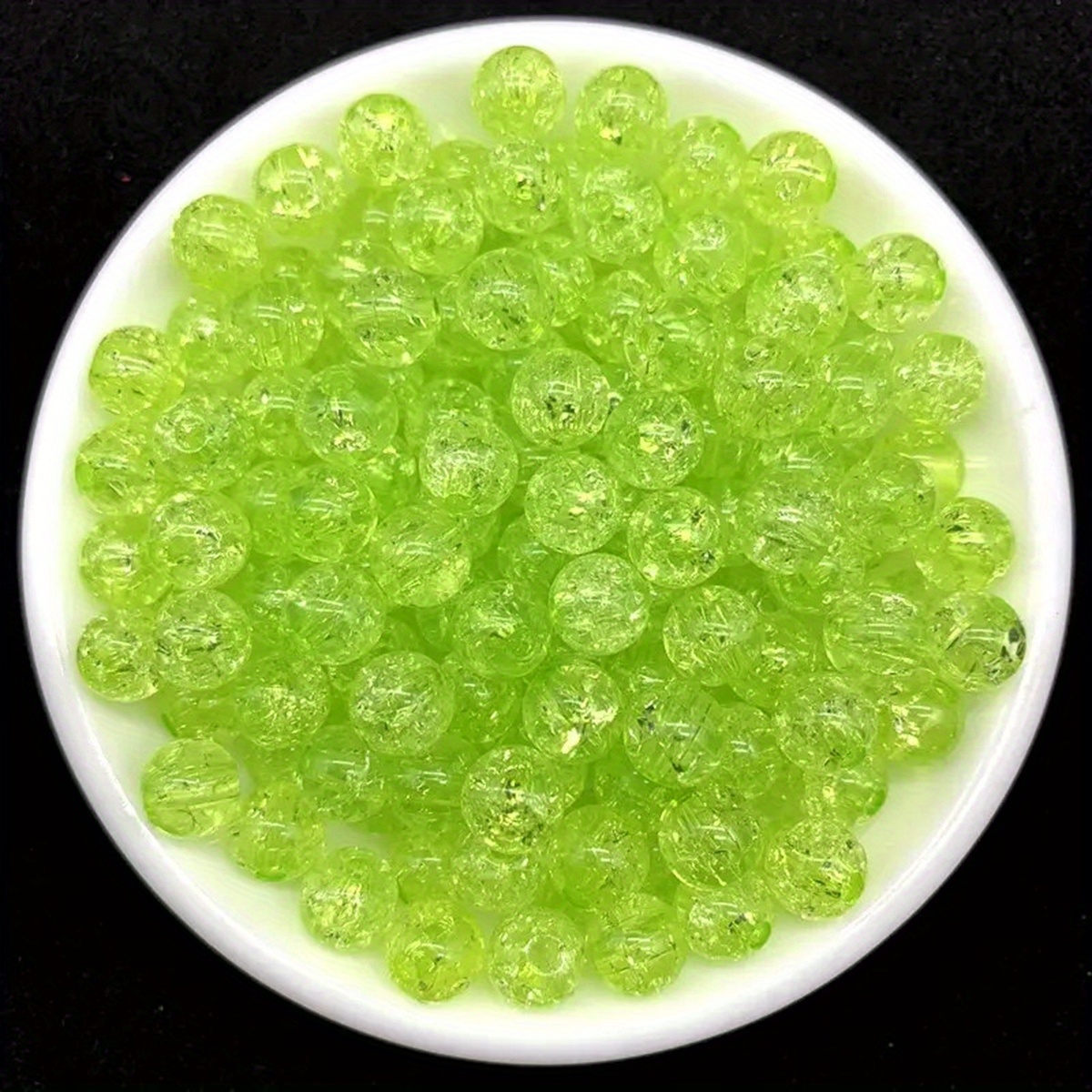 colorful acrylic beads round crackle loose beads diy - Temu South Africa