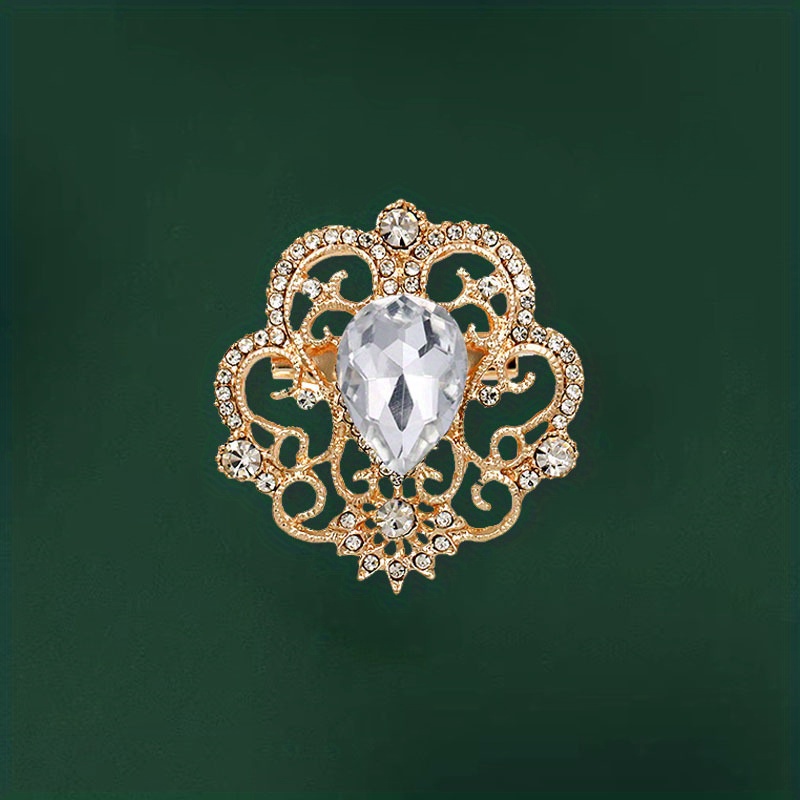 Elegant Crystal Brooch Sparkling Pin Suit Coat - Temu