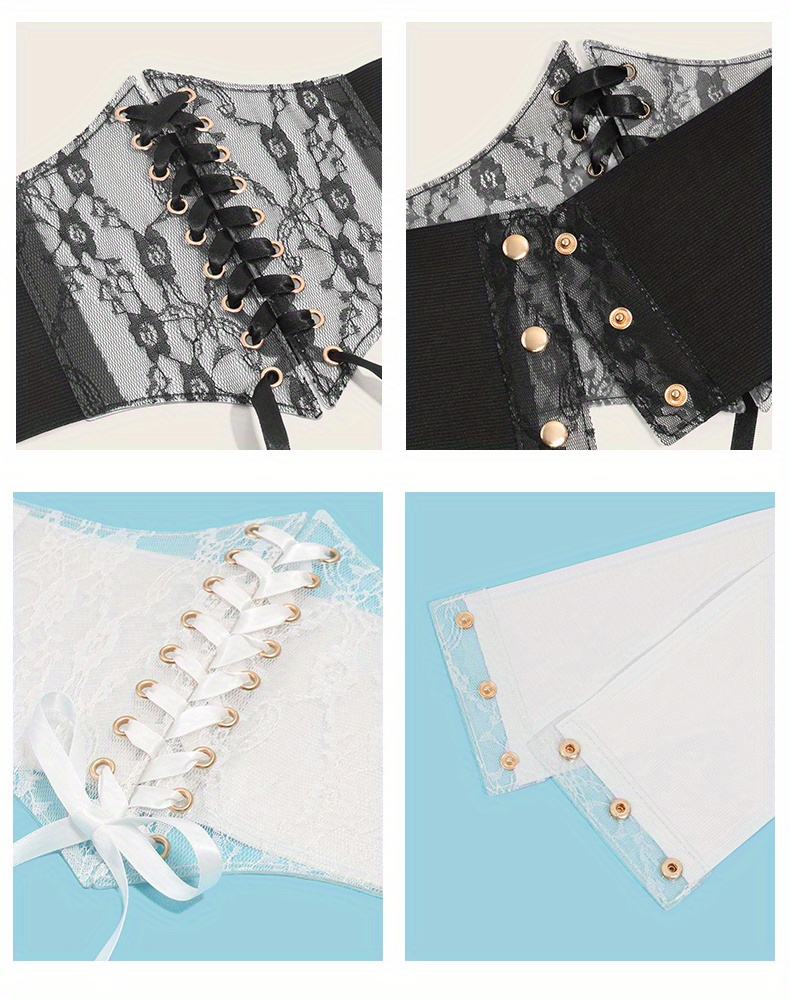 Plus Size Lace Girdle Elegant Solid Color Lace Elastic - Temu United ...