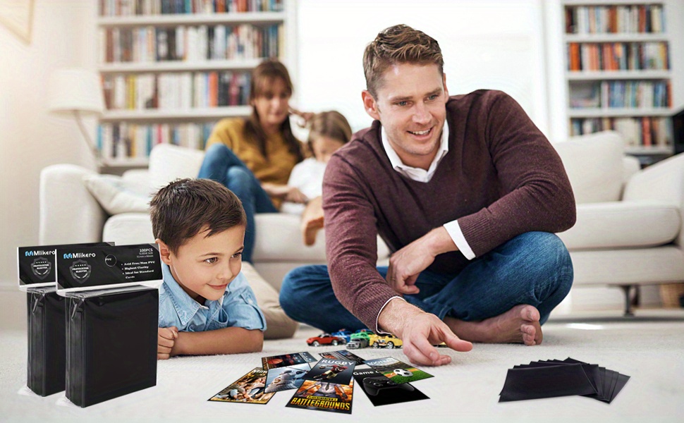 Matte Black Card Sleeves Trading Cards Deck Protectors - Temu