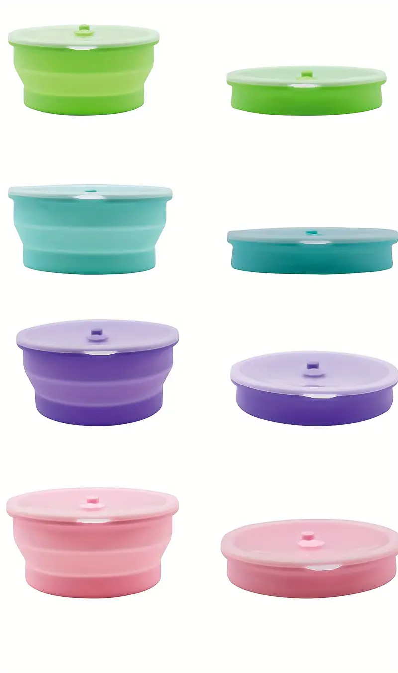 1個 気密シリコン蓋付きシリコン食品保存容器 3サイズの折りたたみ容器 Bpaフリー 電子レンジ 食器洗い機 冷凍庫対応 Temu Japan