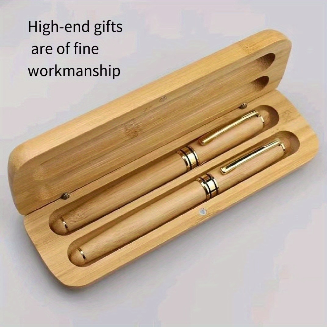Elegant Bamboo Pen Box: Business Gift Pencil Case Neutral - Temu