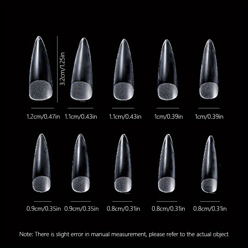 Clear Almond Nail Tips 10 Sizes Home Diy Nail Salons Full - Temu United