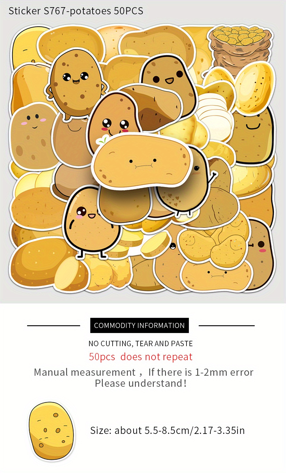 potato creative graffiti waterproof stickers luggage scooter - Temu ...