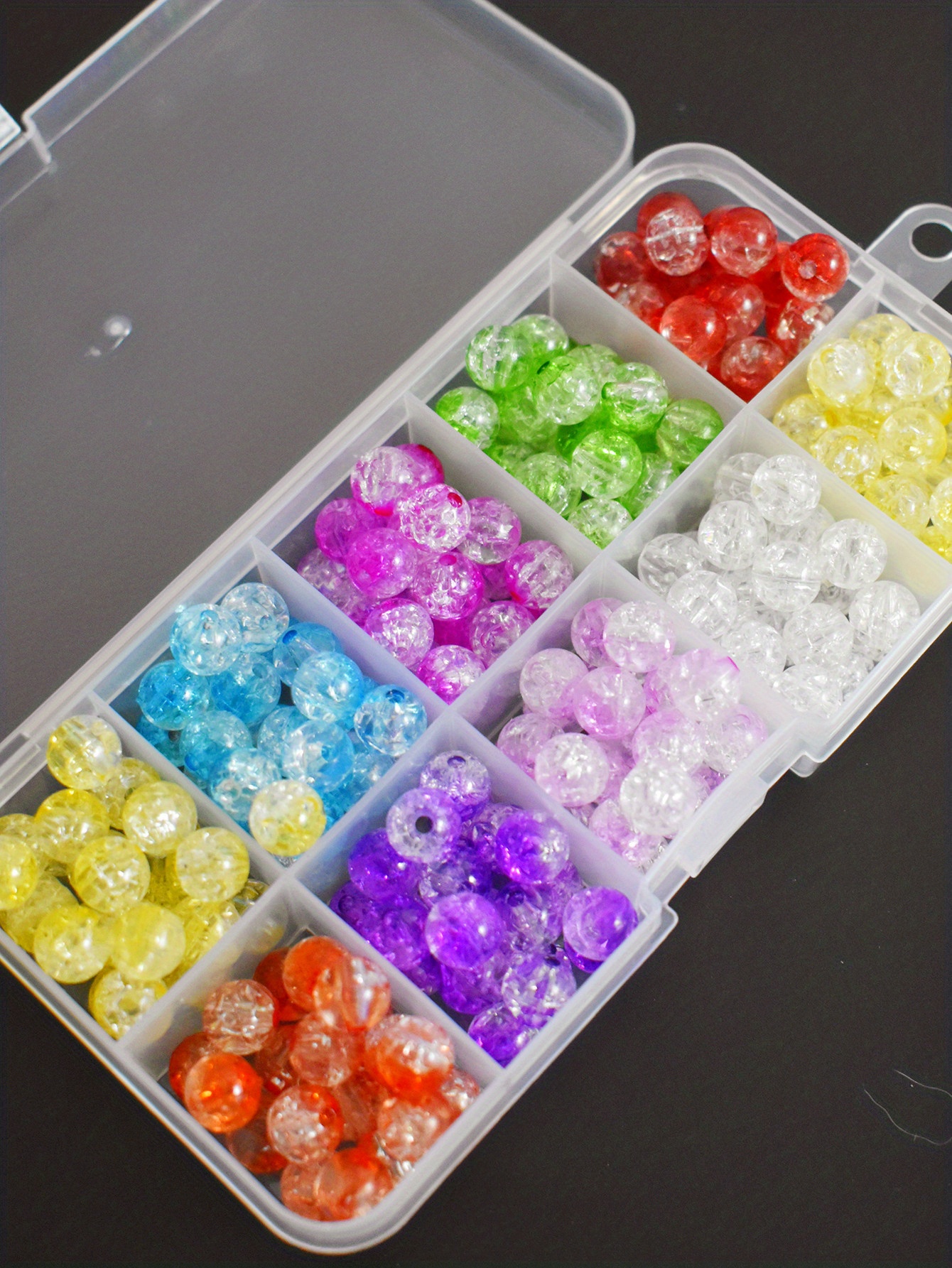 Cracked Colored Acrylic Round Beads Loose Spacer Beads - Temu Canada
