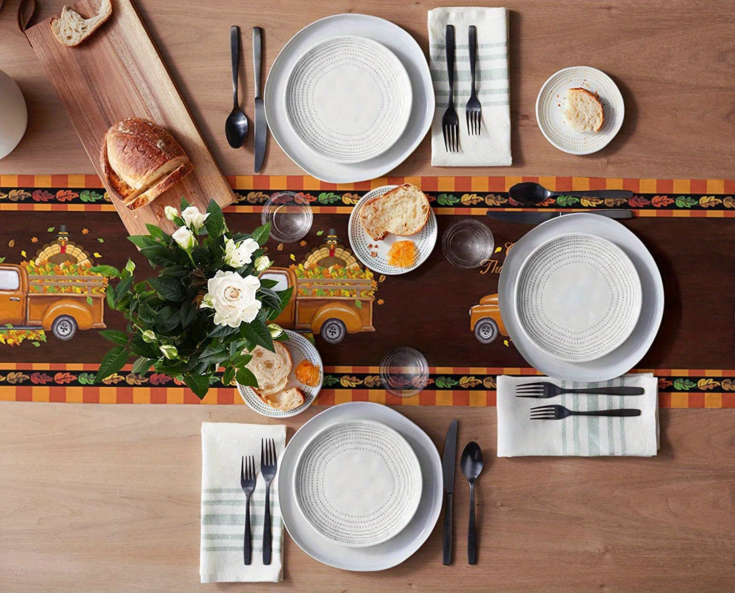 Thanksgiving Table Runner For Dining Table, Seasonal Fall Harvest ...