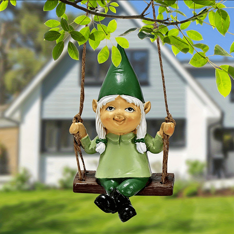 Gnome Cute Garden Gnome Hanging Swing Gnome - Temu