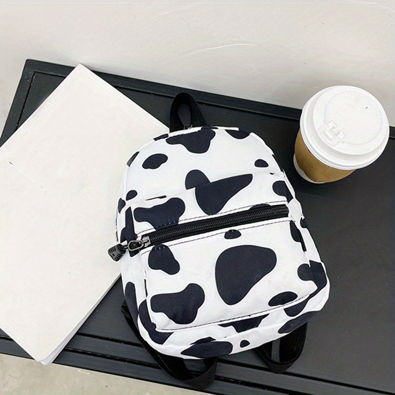 Fashion Cute Cow Pattern Backpack Casual Canvas Small - Temu