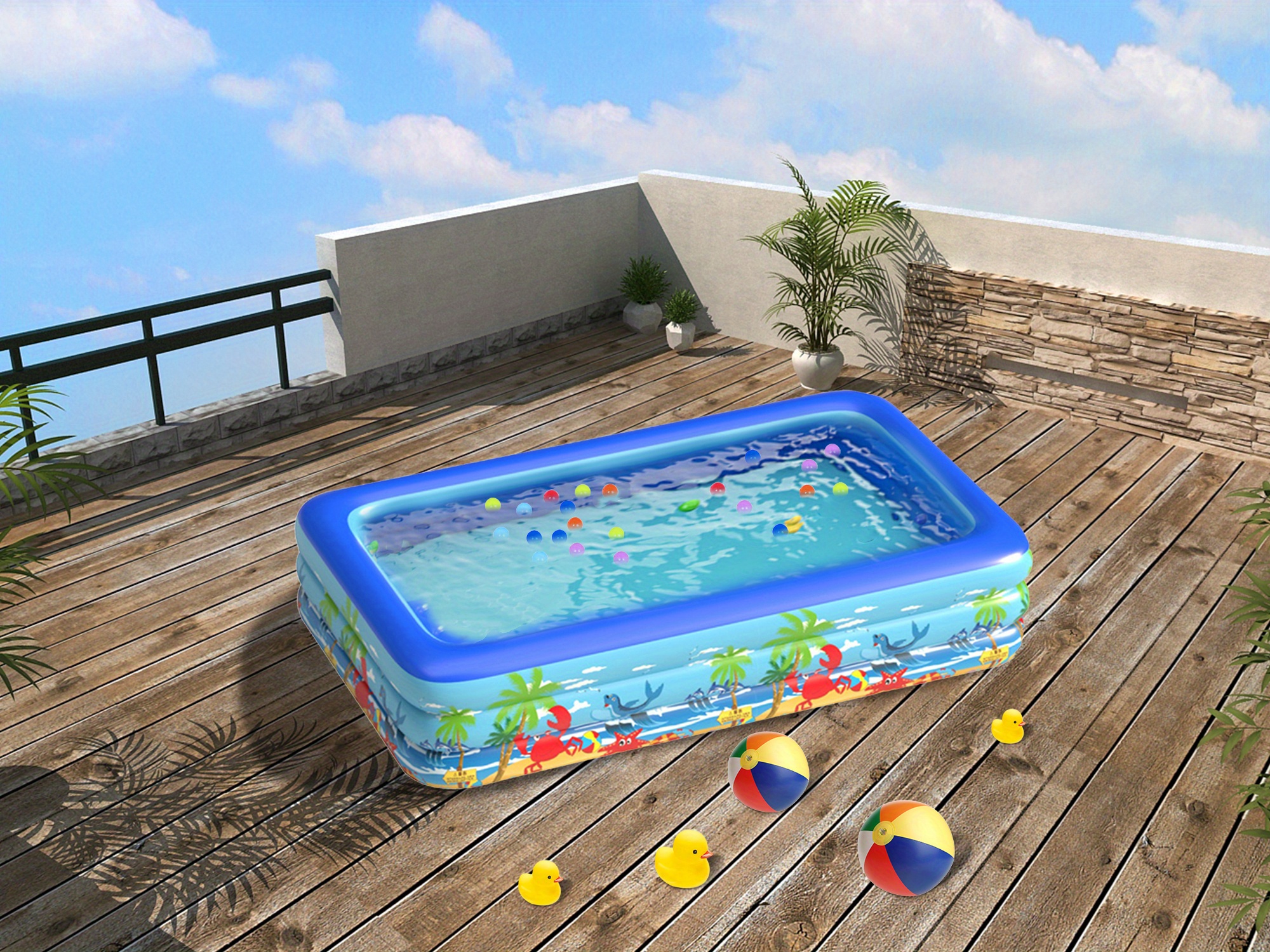 Inflatable Swimming Pool Family Lounge Pool Full sized - Temu