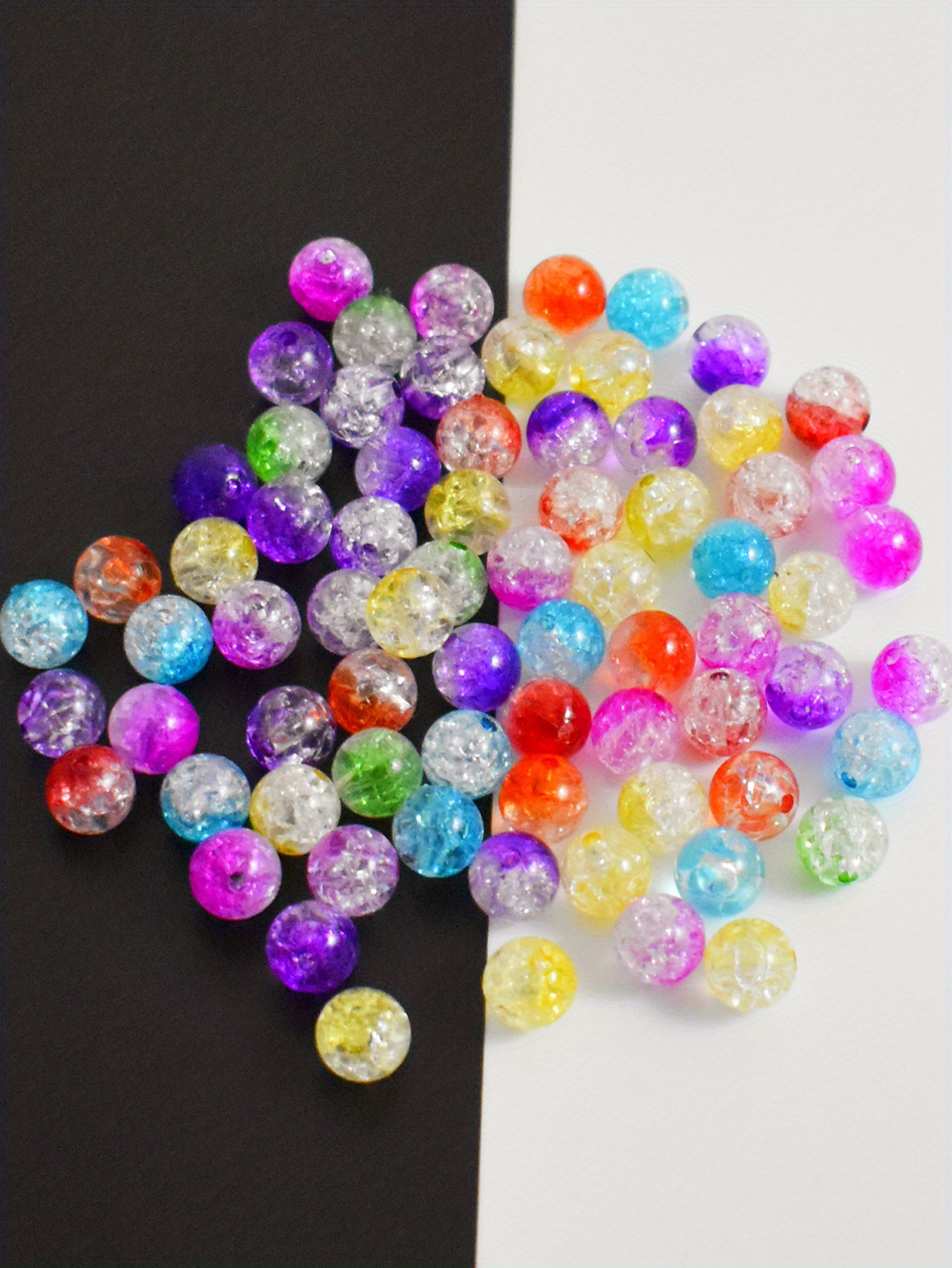 Cracked Colored Acrylic Round Beads Loose Spacer Beads - Temu Canada