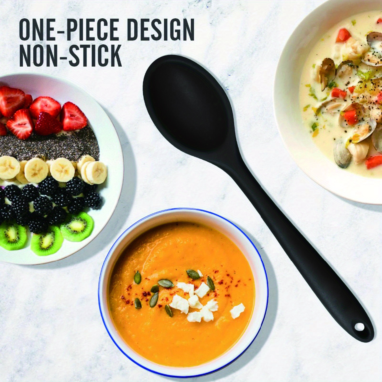 Silicone Spoon, Heat Resistant Spoon, Soup Spoon, Cooking Spoon ...