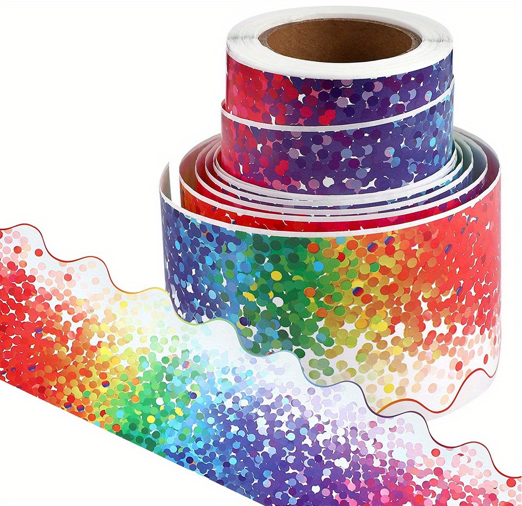 Colorful Borders Stickers Rainbow Confetti Border Trim - Temu