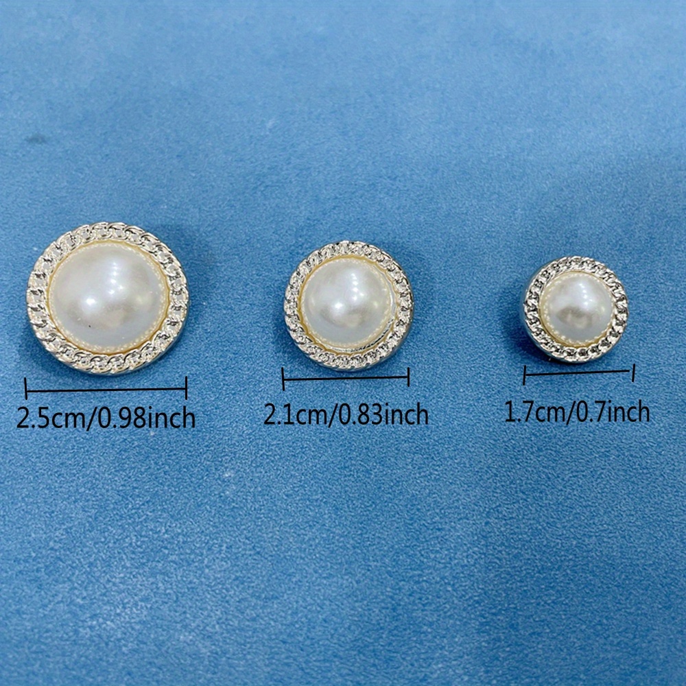 5pcs pearl electroplated high footed abs large button jacket decorative ...