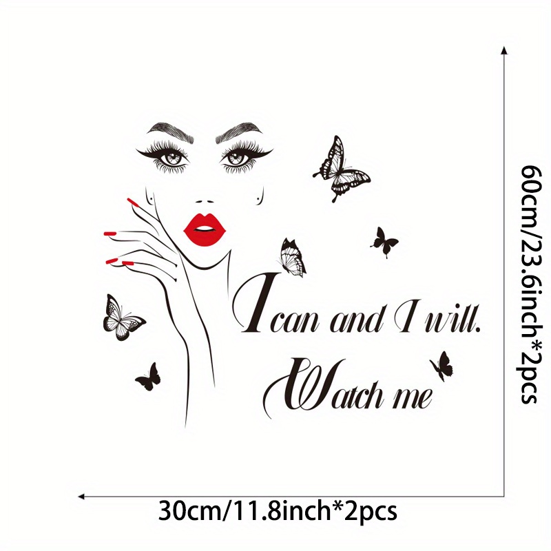 Red Lips Eyelash Eyes Cross border Removable Wall Stickers - Temu Australia
