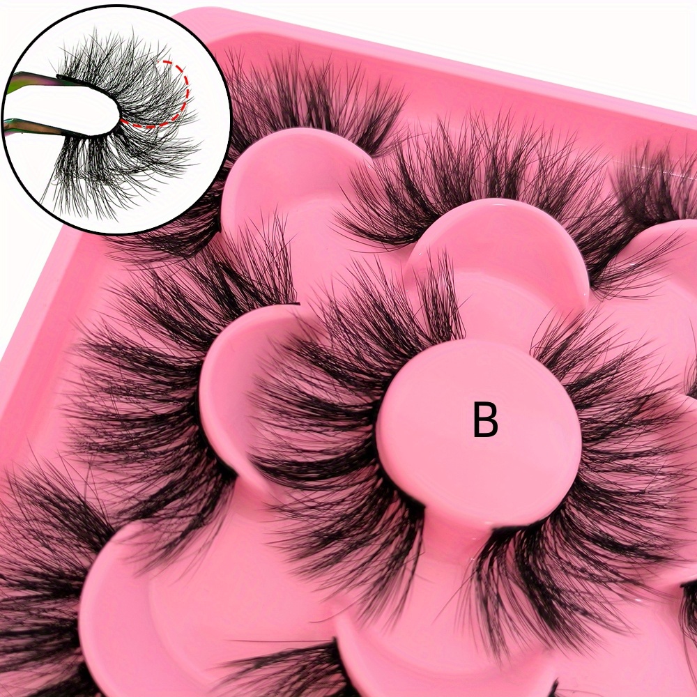 Fluffy False Eyelashes Thick Volume Faux Mink Slender Lashes - Temu ...