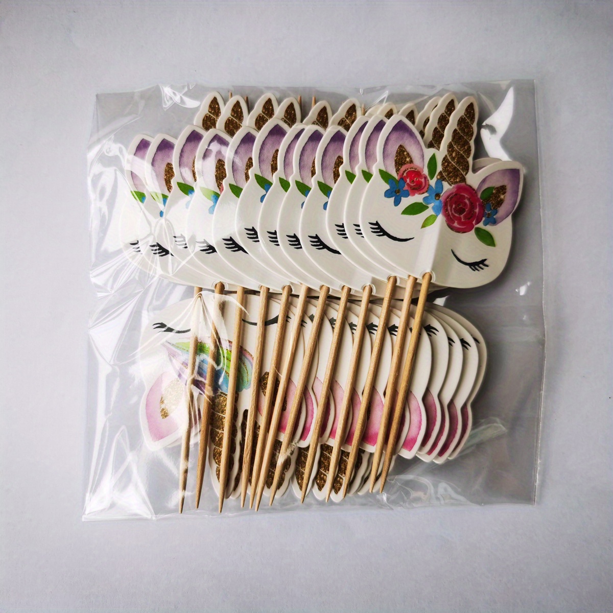 24pcs Lot Unicorn Cake Flags Birthday Party Cupcake Topper Cake Decor ...