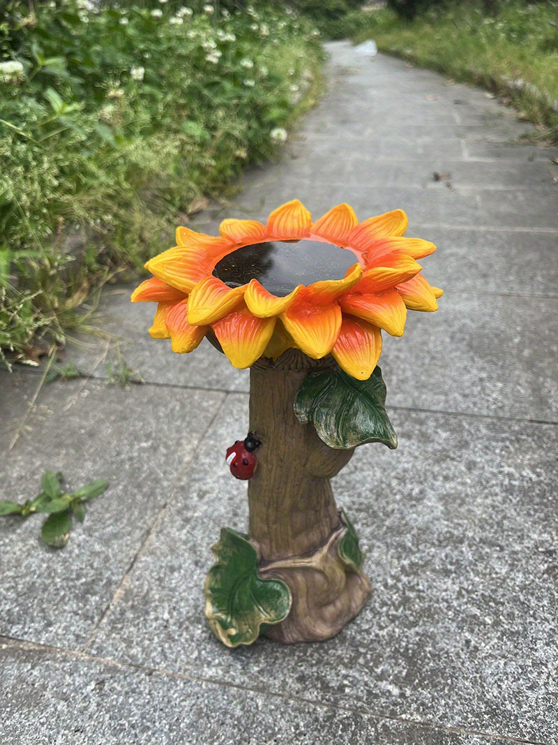 Sunflower Bird Bath Garden Ornament Sunflower Bird Bath - Temu Norway