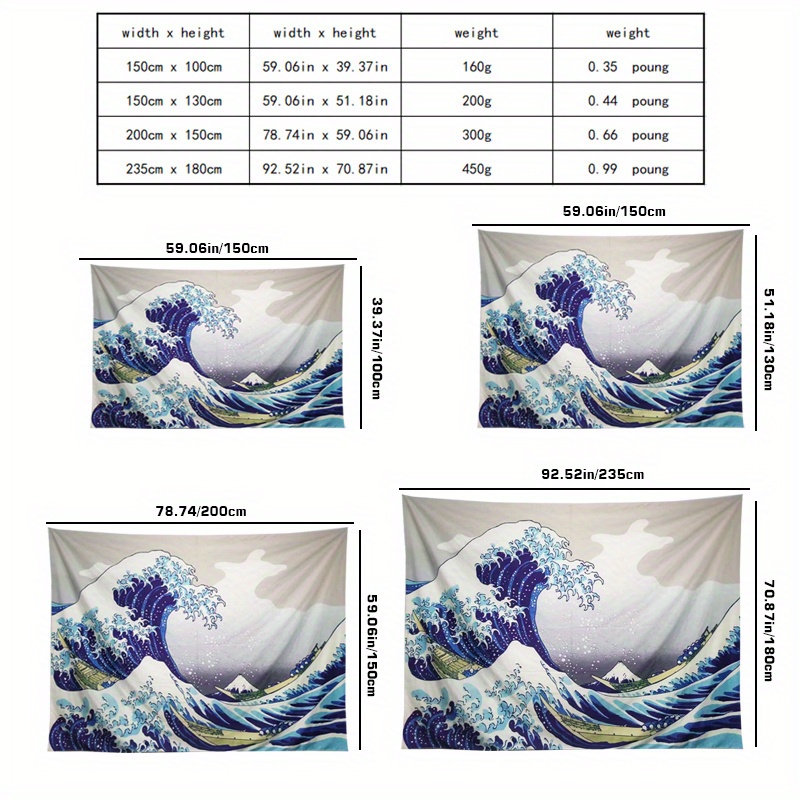 Pirate Ship Wave Tapestry Wall Decoration Bedroom Living - Temu