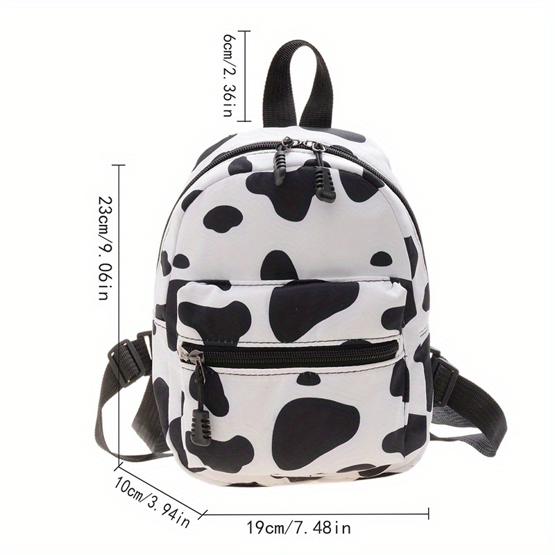 Fashion Cute Cow Pattern Backpack Casual Canvas Small - Temu